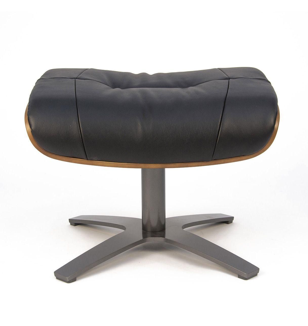 Manual Relax Armchair and Pouf - Leather and Natural Oak - VEGA Colour ...